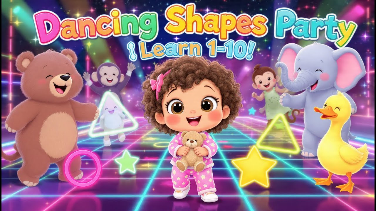 Dancing Shapes & Numbers Party 🔺 | 1 to 10 Counting Song for Kids ...