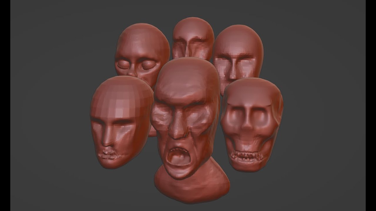 Ugly sculpting in Blender and plans for 3d models for horror game - YouTube