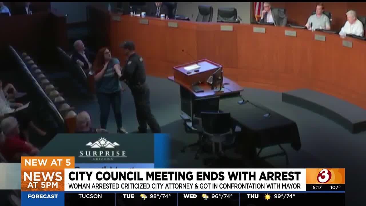 Woman arrested after confrontation with Surprise mayor - YouTube