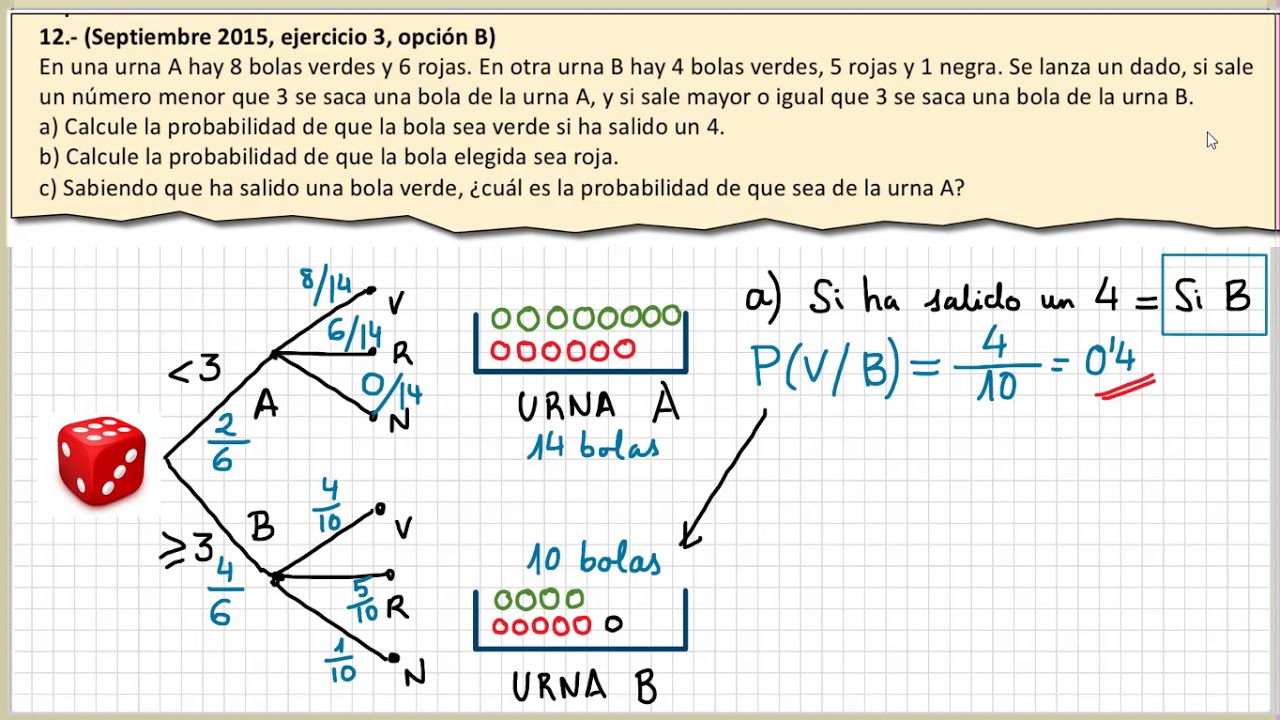 Probabilidad: Urnas, Bolas y Dado - YouTube