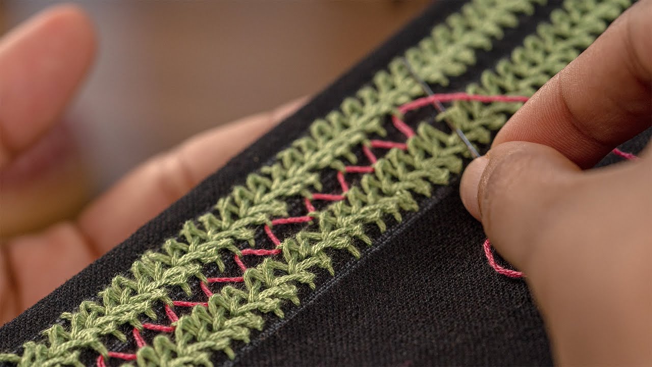 Transform Fabrics with Double Chain Stitch Border - YouTube