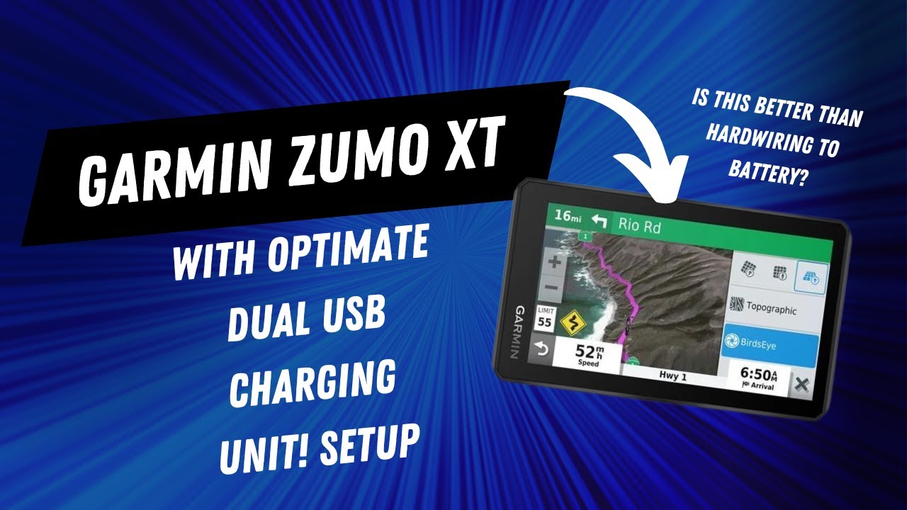 Garmin Zumo XT with Dual Port USB Optimate Setup - YouTube