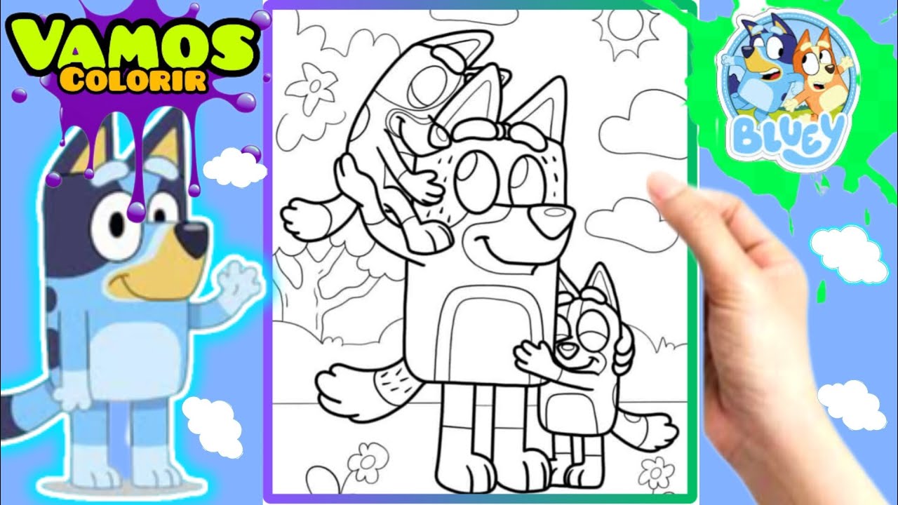 Colorindo O Bluey desenho infantil em Português. #desenhoinfantil - YouTube