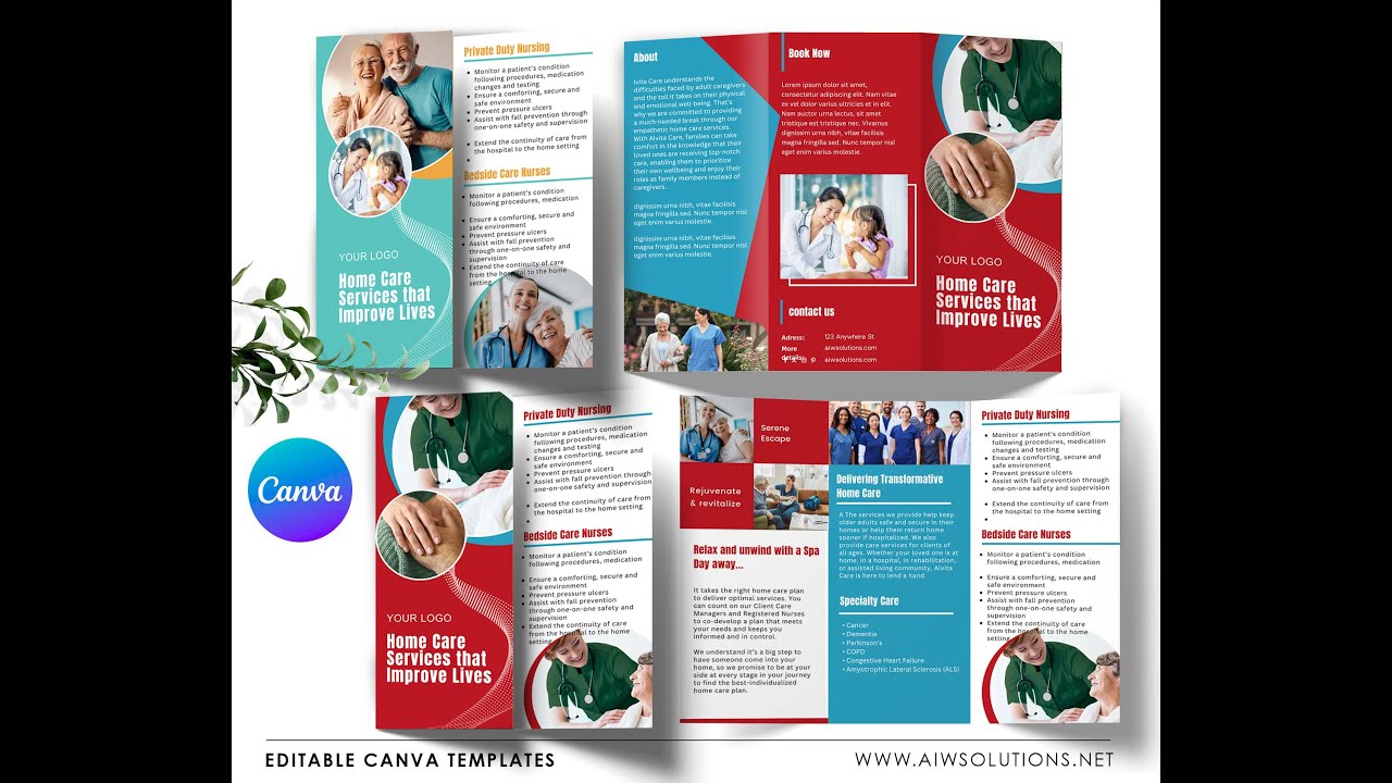 How to edit Clinic Trifold template, home care service tri fold ...