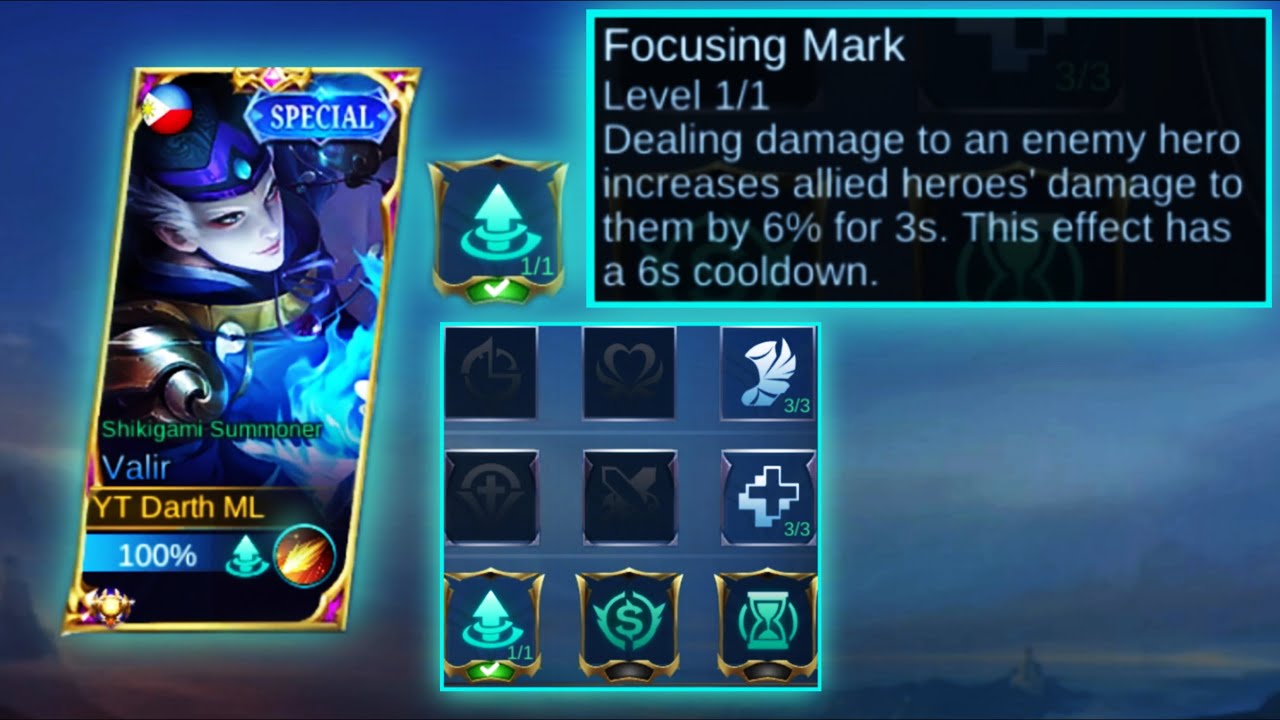 VALIR SUPPORT EMBLEM FOCUSING MARK NOT BAD FOR 6% ADDITIONAL DAMAGE BY ...