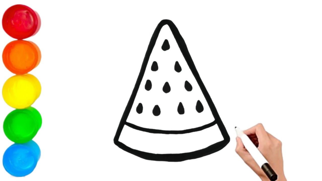 How to Draw a Watermelon for Kids | Easy Watermelon Drawing Tutorial ...