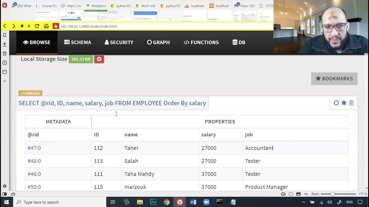 121 Python Handling Data Course OrientDB Orient Studio History - YouTube