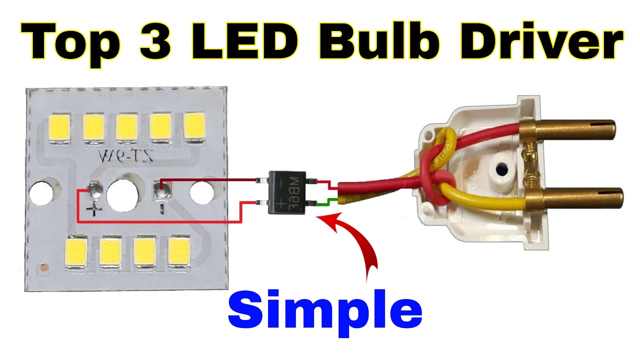 Top 3 LED Bulb Driver Circuit..RC Driver For LED Bulb..LED Bulb Repair ...
