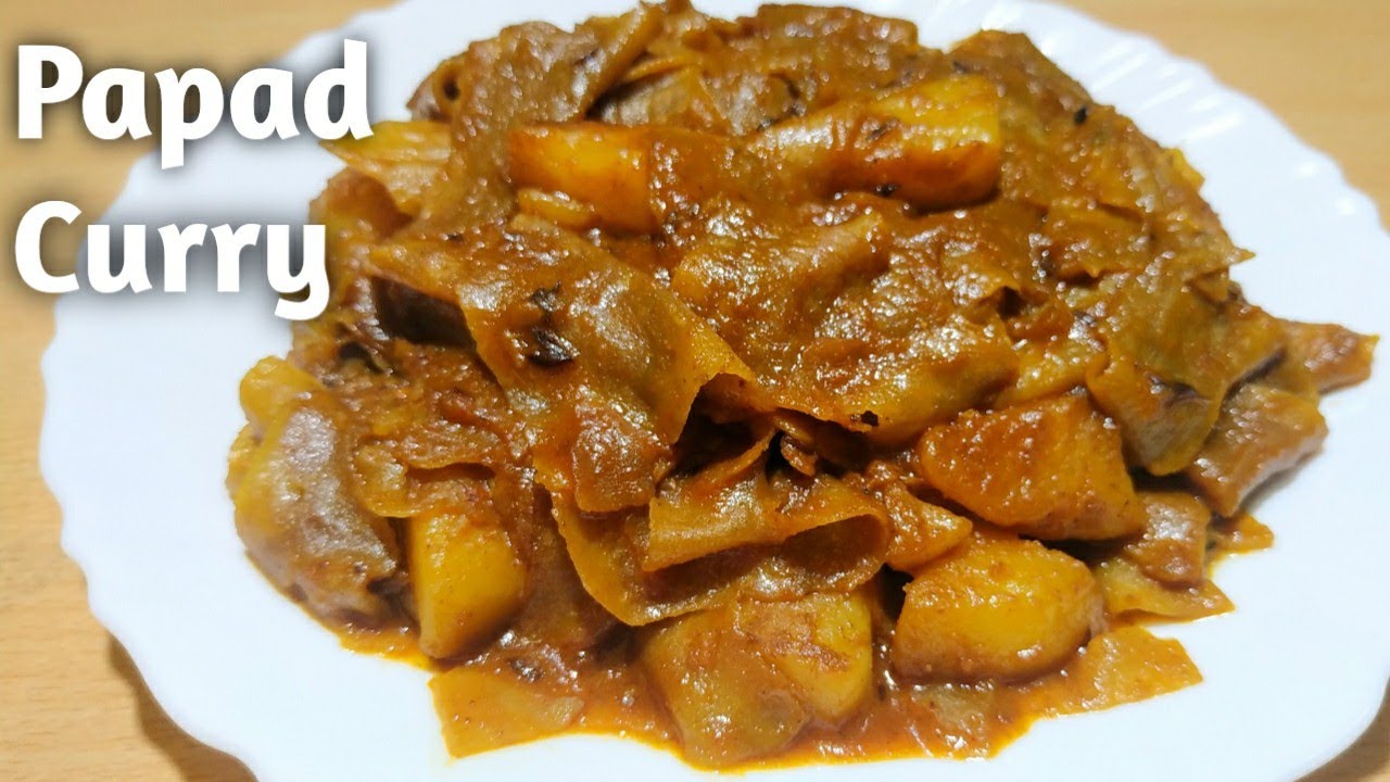 Bengali Papad Curry Recipe | Papad ki Sabji | Potato Papad Curry ...