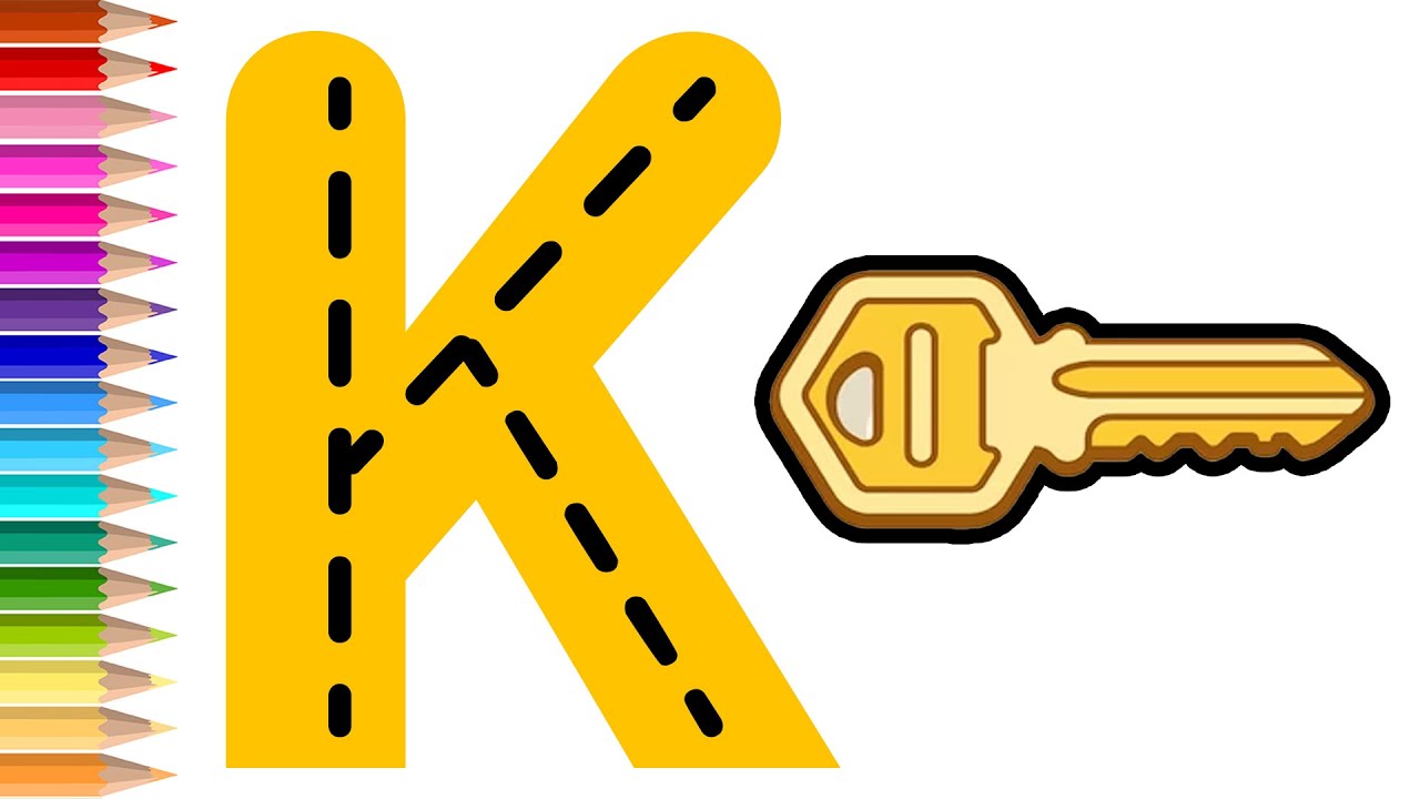 유아와 아이들을 위한 점선따라 영어 알파벳 쓰기 | abcd 알파벳 쓰기 | English Alphabet K for key ...