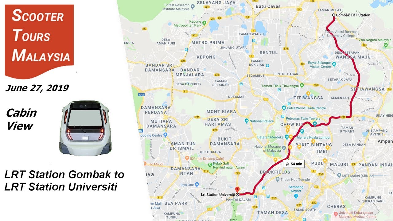 Cabin View: Skyline from LRT Gombak to LRT Universiti (2.5K) - YouTube