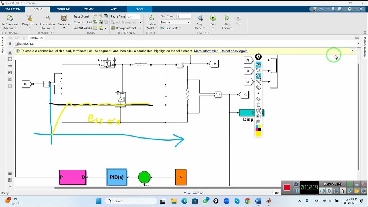 Buck converter simulation with PI controller - YouTube
