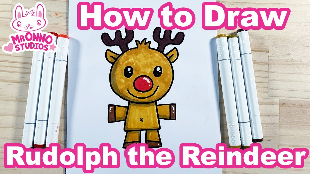 How to Draw Rudolph the Red Nosed Reindeer - Christmas Drawing - YouTube