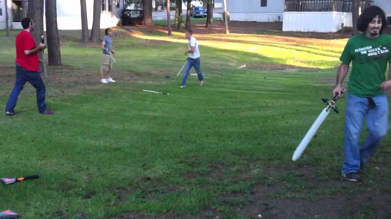 The Most Epic Nerf Sword Battle Ever - YouTube
