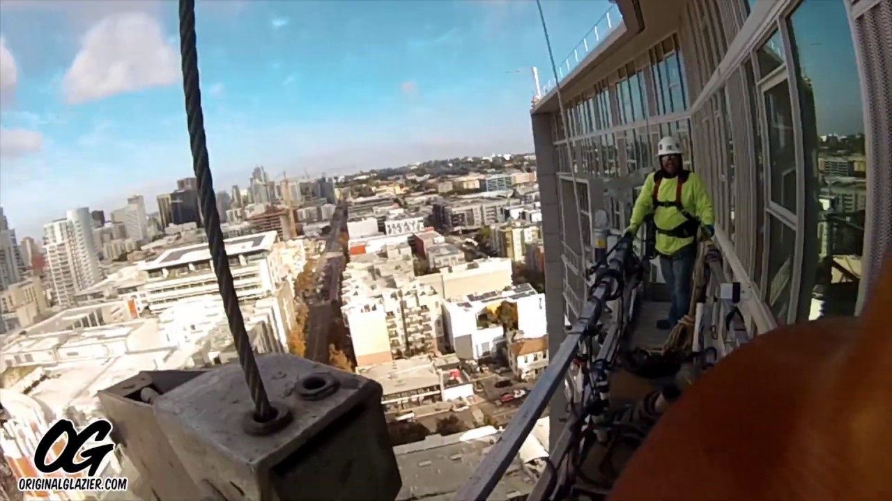 High rise glaziers caulking (originalglazier) - YouTube