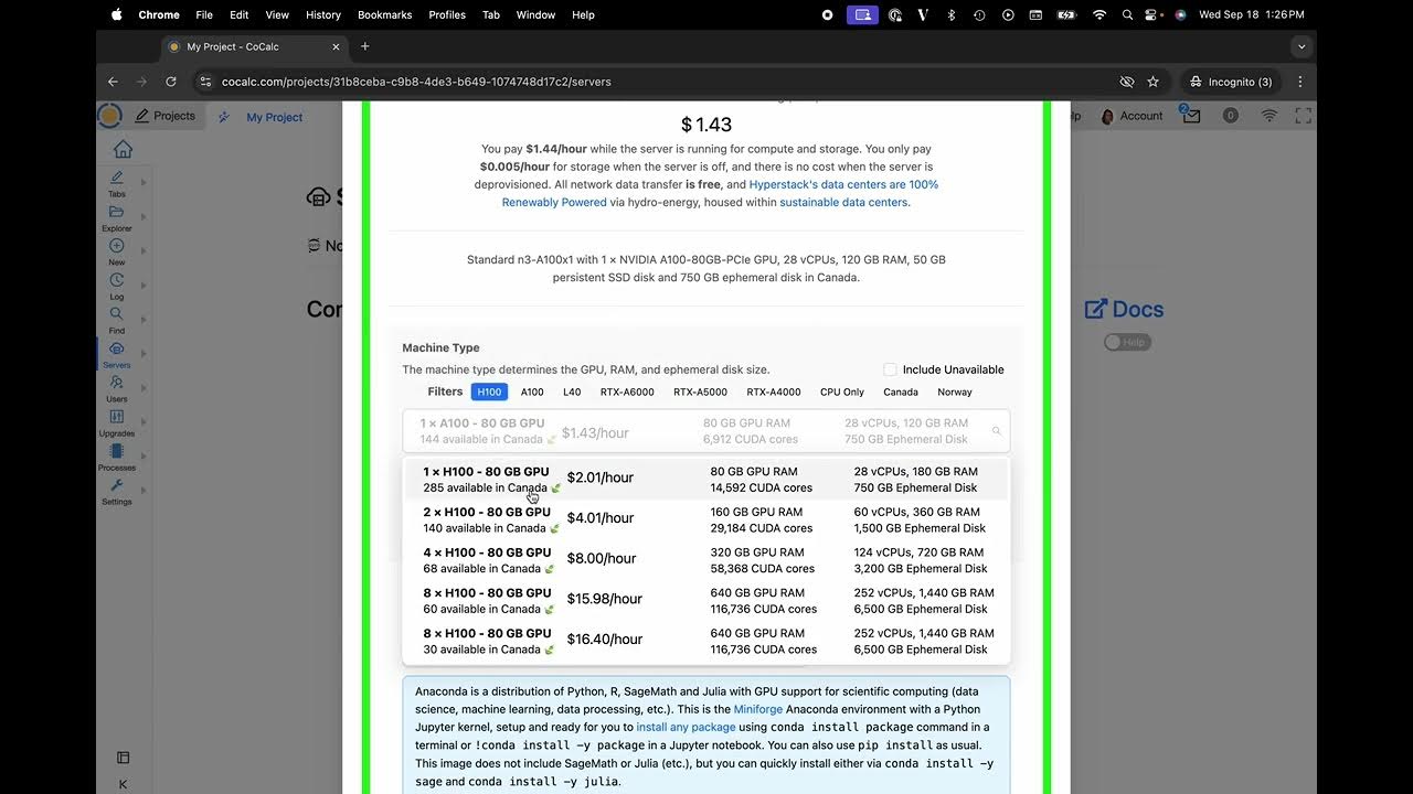 How to Use an H100 GPU with JAX in CoCalc - YouTube