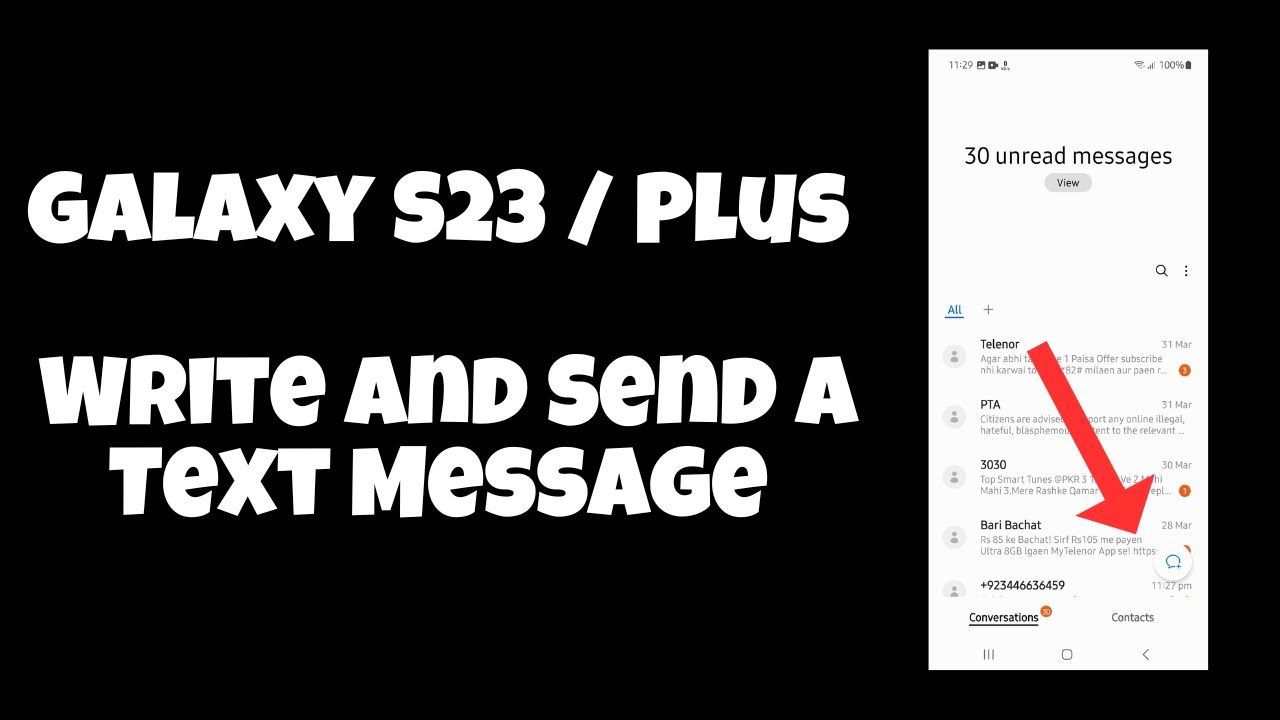 Galaxy S23 / Plus : Write and Send a Text Message - YouTube