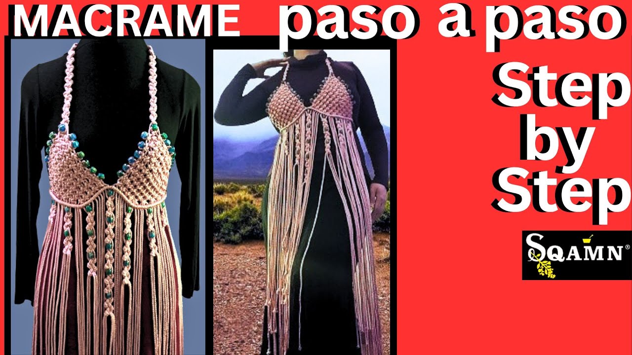 Passo a Passo Tutorial De Vestido De Macramé Dress Tutorial Step-by ...