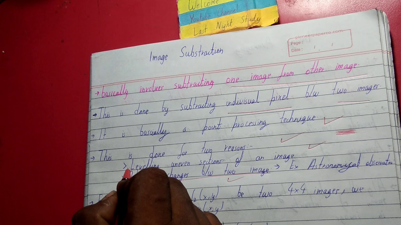 Image subtraction image processing - YouTube