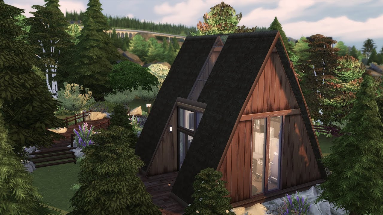 🍂 A-Frame Cabin 🍁 | Autumn Vibes | The Sims 4 speed build - YouTube