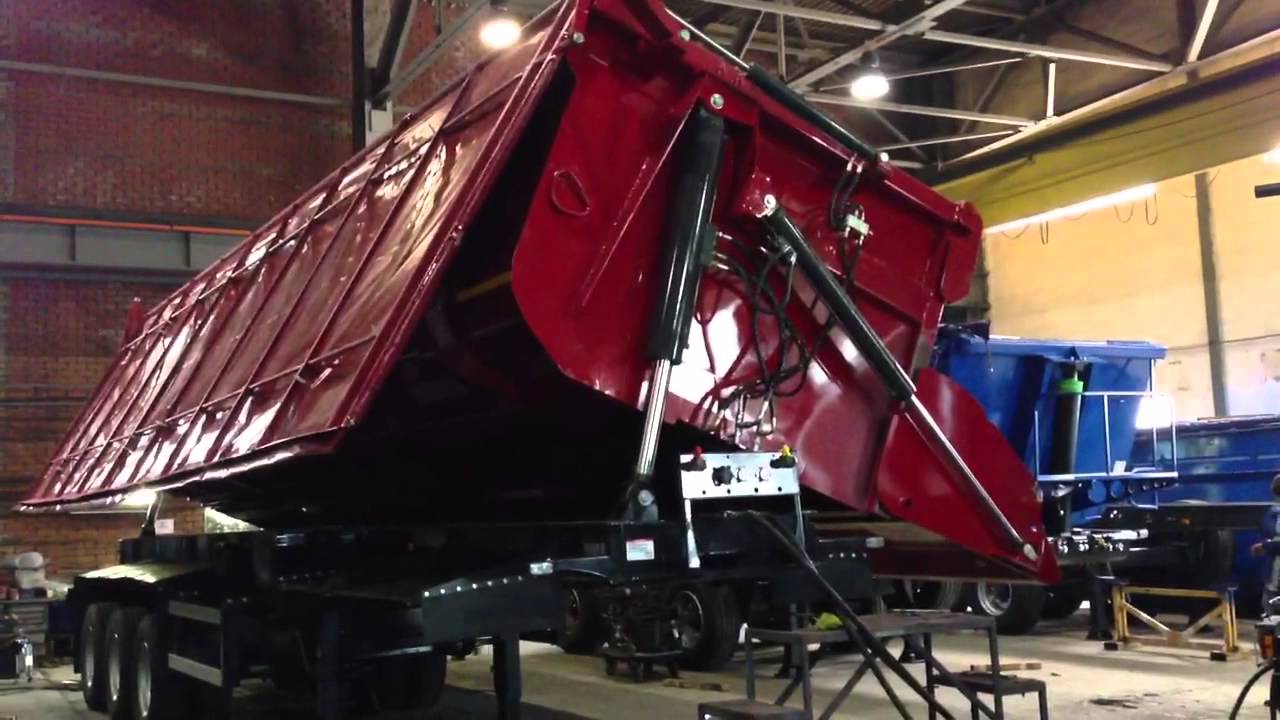Side tipper tarp opening - YouTube