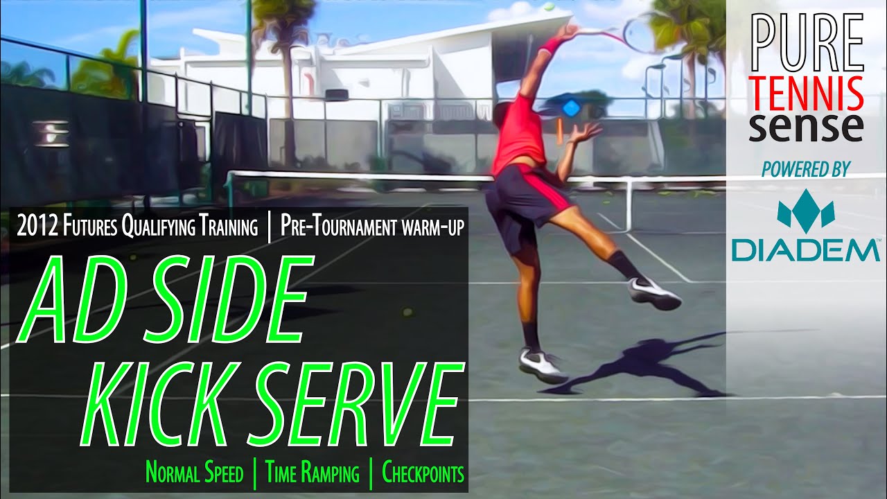 How To Hit Ad Side Kick Serve | Practice in Slow Motion | 2012 Pre ...