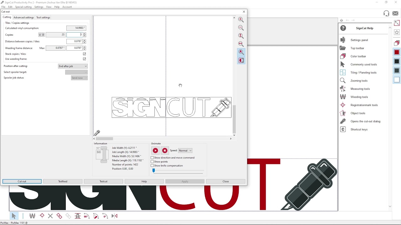 Correct image positioning on vinyl in SignCut Pro 2 - YouTube