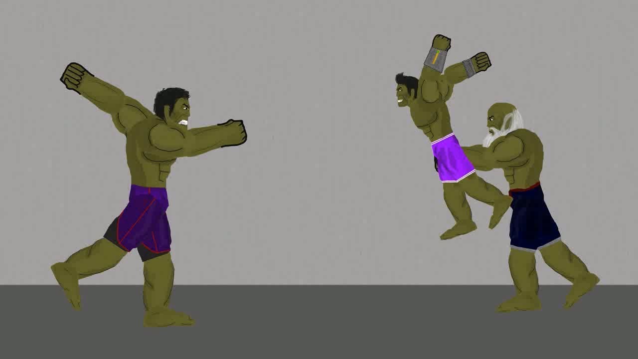 Drawing Cartoon 2-Father Hulk VS Hulk With The Old Hulk Fighting. - YouTube