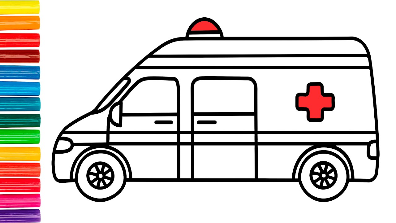 Learn to draw an ambulance! Lesson for children how easy it is to draw ...