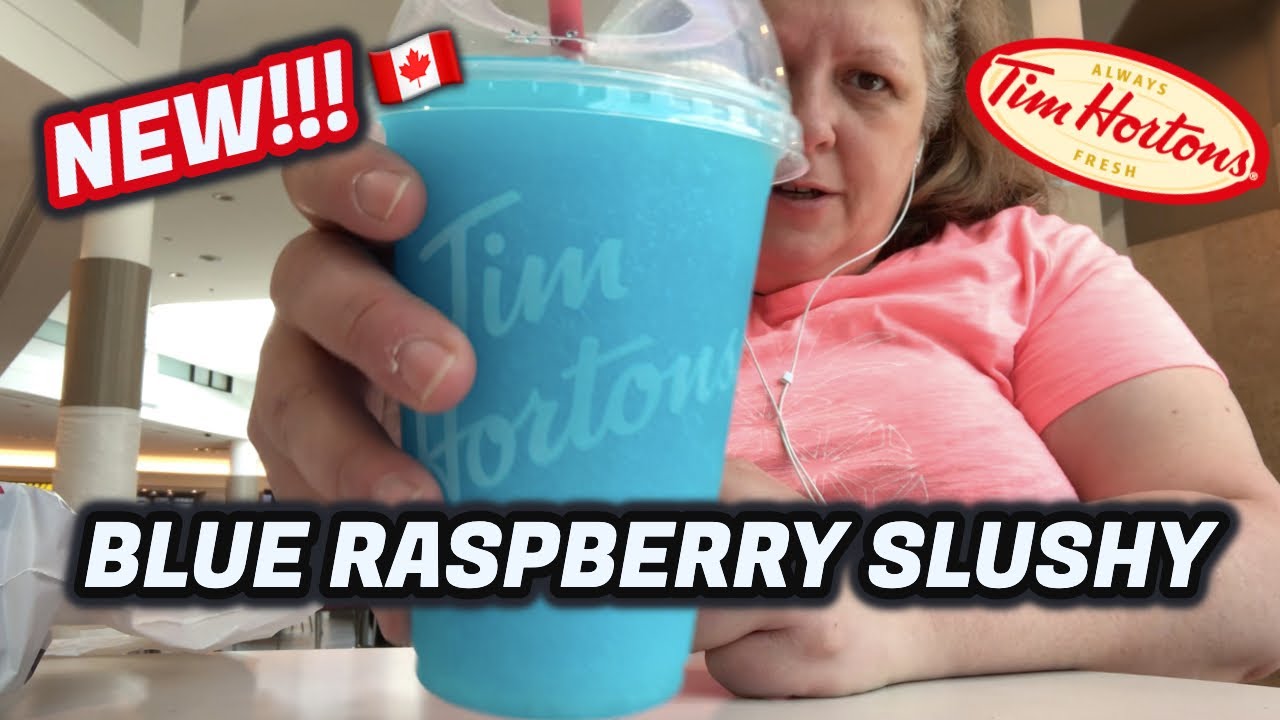 NEW!! Tim Horton's Blue Raspberry Slushy 🥤 - YouTube