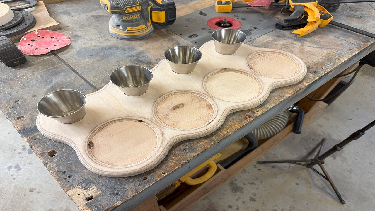 How to make a wooden flight board (for bagels) - YouTube