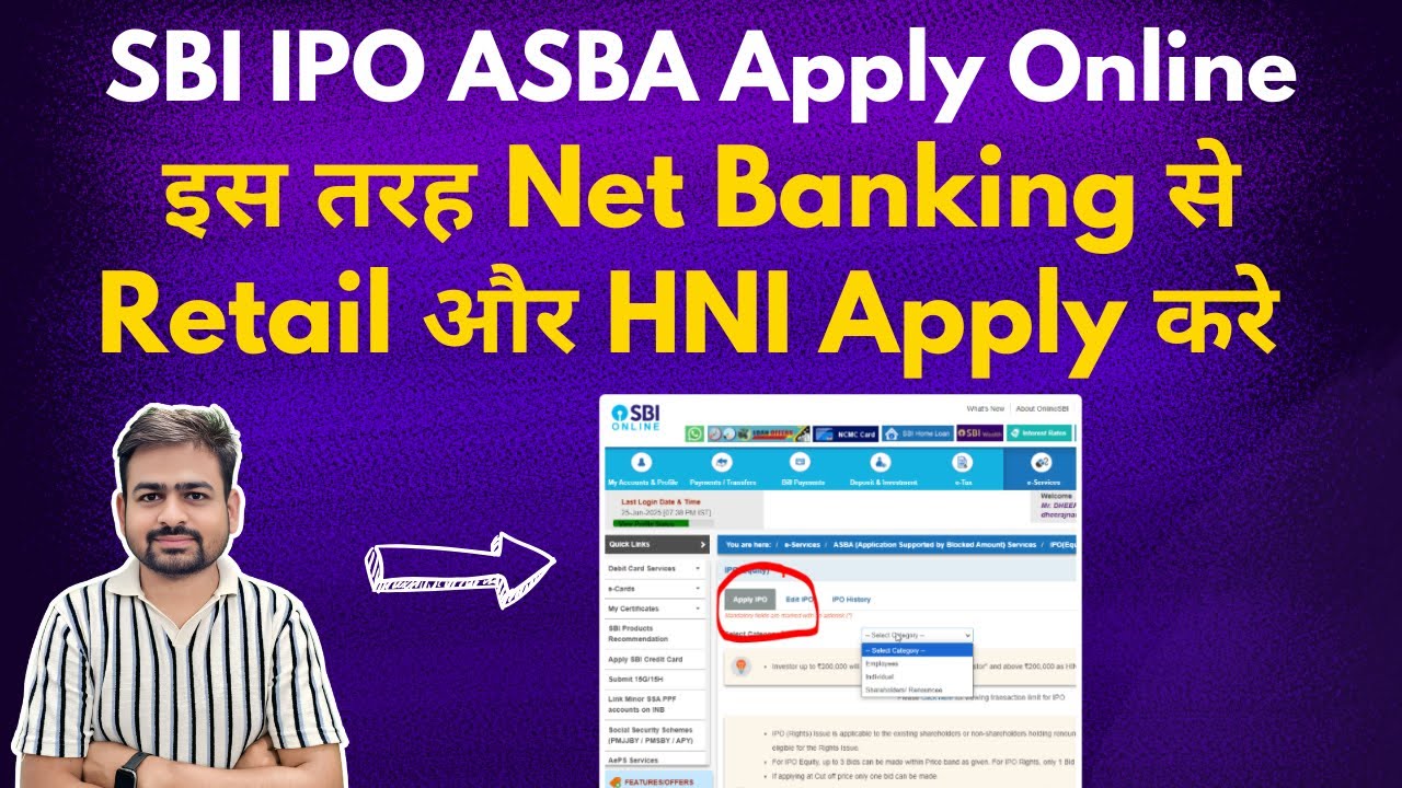 SBI ASBA IPO Application | SBI Net banking se IPO Kaise Apply Karen | SBI Yono IPO Apply Online ...