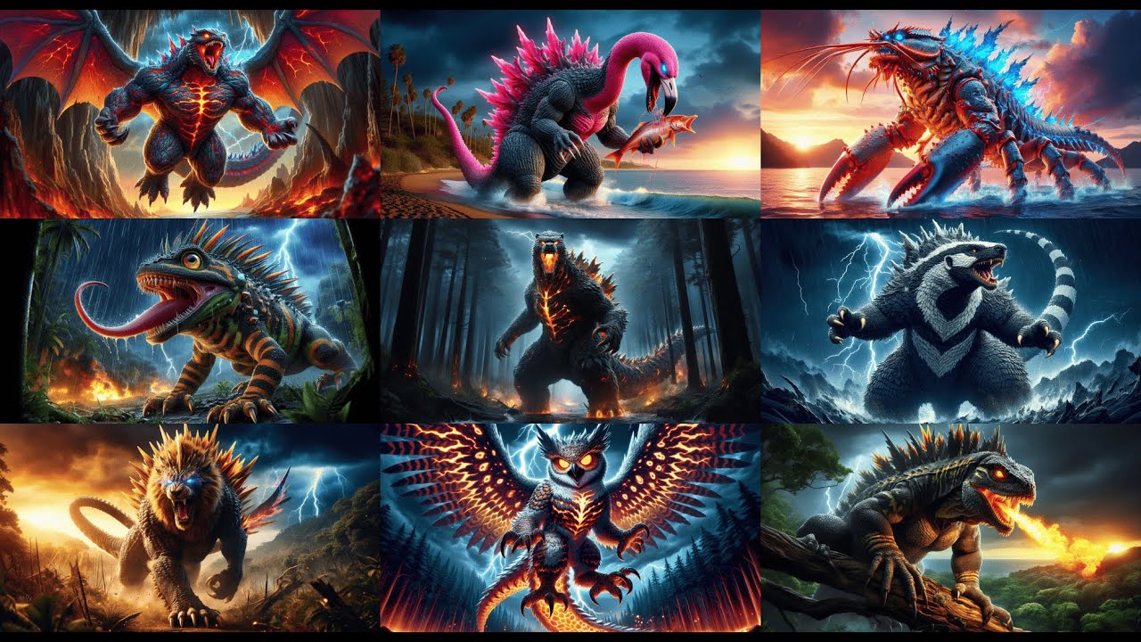 Amazing Animal Fusion Hybrid Godzilla Hybrid with Other Animal Species ...