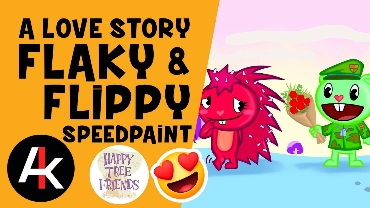 Flaky and Flippy - A Love Story - Happy Tree Friends [SPEEDPAINT] - YouTube