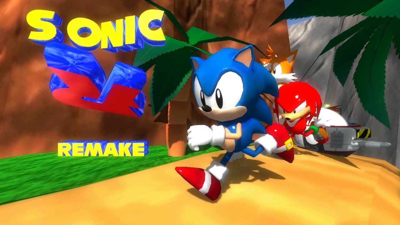 Sonic R remake - test ( tittle screen and main menu) - YouTube