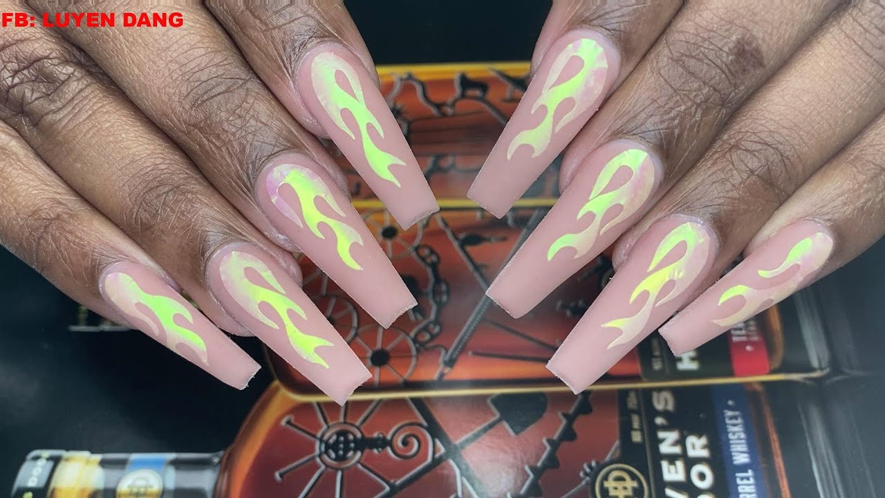 Acrylic Fire Designs | Nails Art | | Nails Tutorial | - YouTube