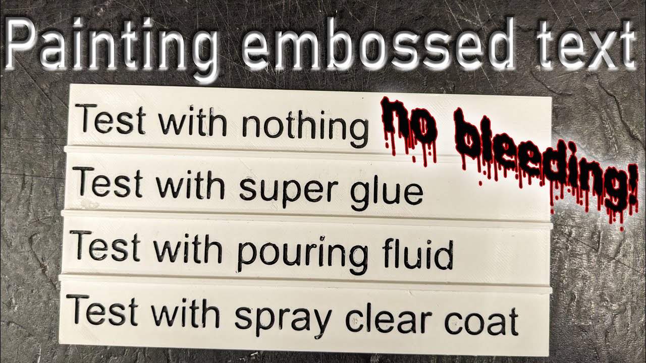Painting Embossed Text on 3D Prints - No Bleeding! - YouTube