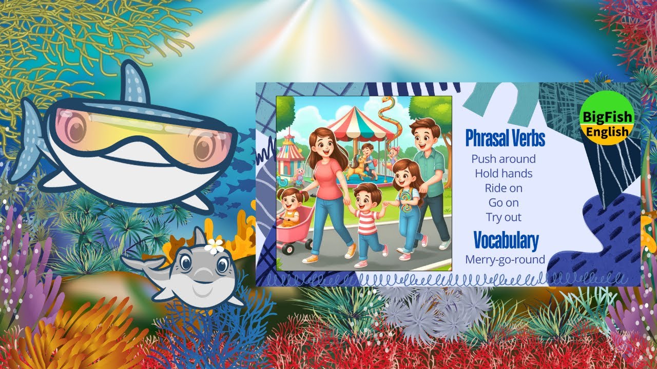 Learn Phrasal Verbs: Push around , Hold hands , Ride on , Go on , Try ...