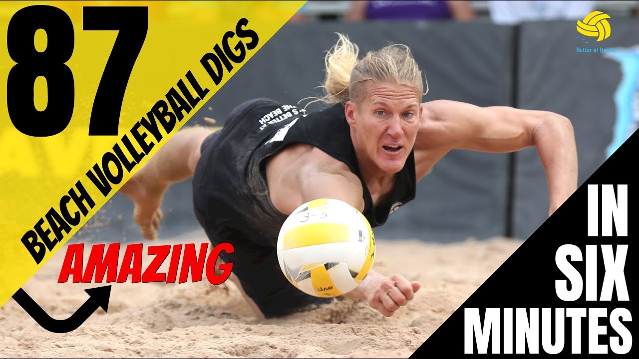 87 Amazing Beach Volleyball Digs in 6 Minutes - YouTube