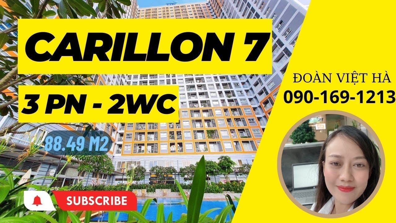 Bán Căn Hộ Chung Cư Carilon 7, 86m2, 2PN 2WC lớn, bán 3.8 tỷ, có sổ ...