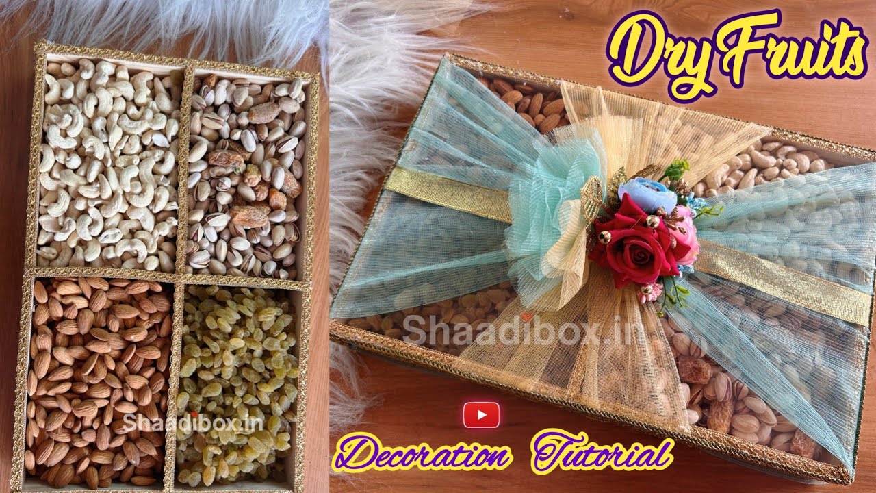 DIY Dry Fruits Packing Idea for Shagun Wedding Tilak | Dry Fruits ...