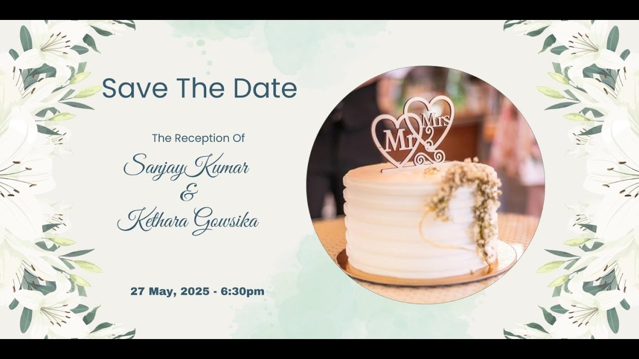 Reception : Sanjay Kumar & Kethara Gowsika |27-05-25 - 6:30pm|Sri Rani ...