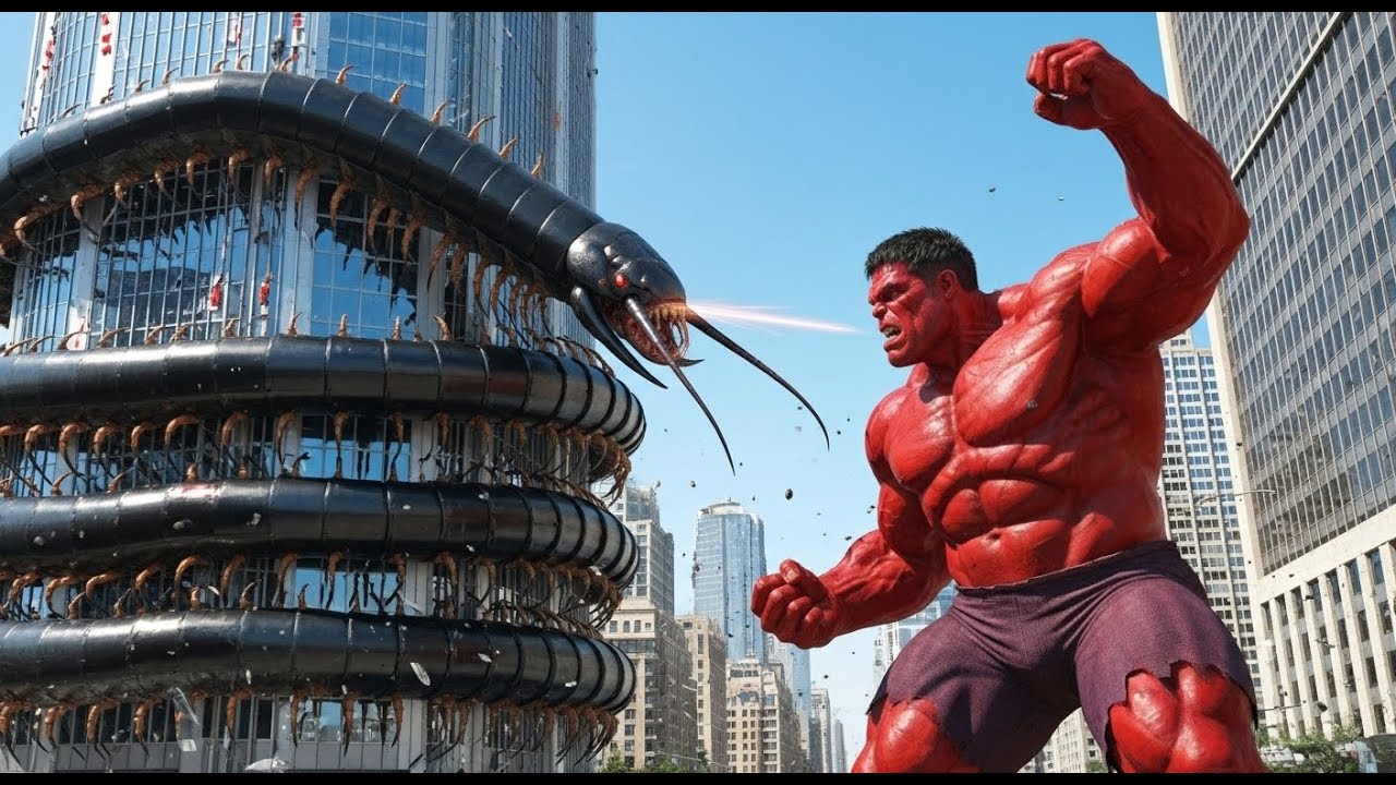 Red Hulk vs Giant Centipede Monster – The Toxic Revenge Begins (4K ...