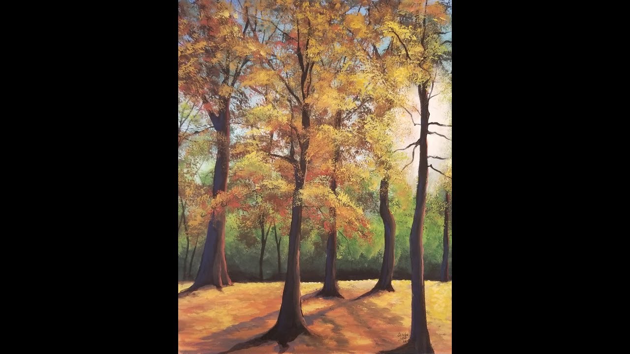 DA112 FALL TREES Acrylic Painting Technique of Landscape with Fall ...