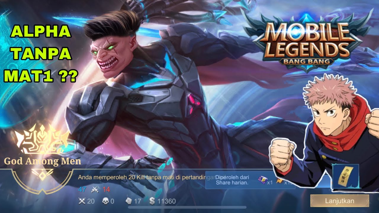 GAMEPLAY MOBILE LEGEND MENGGUNAKAN HERO ALPHA TANPA DI KILL #3 ‼️ - YouTube