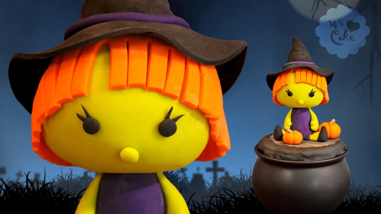 How to Make an Adorable Witch Cake Topper | We Heart Cake - YouTube