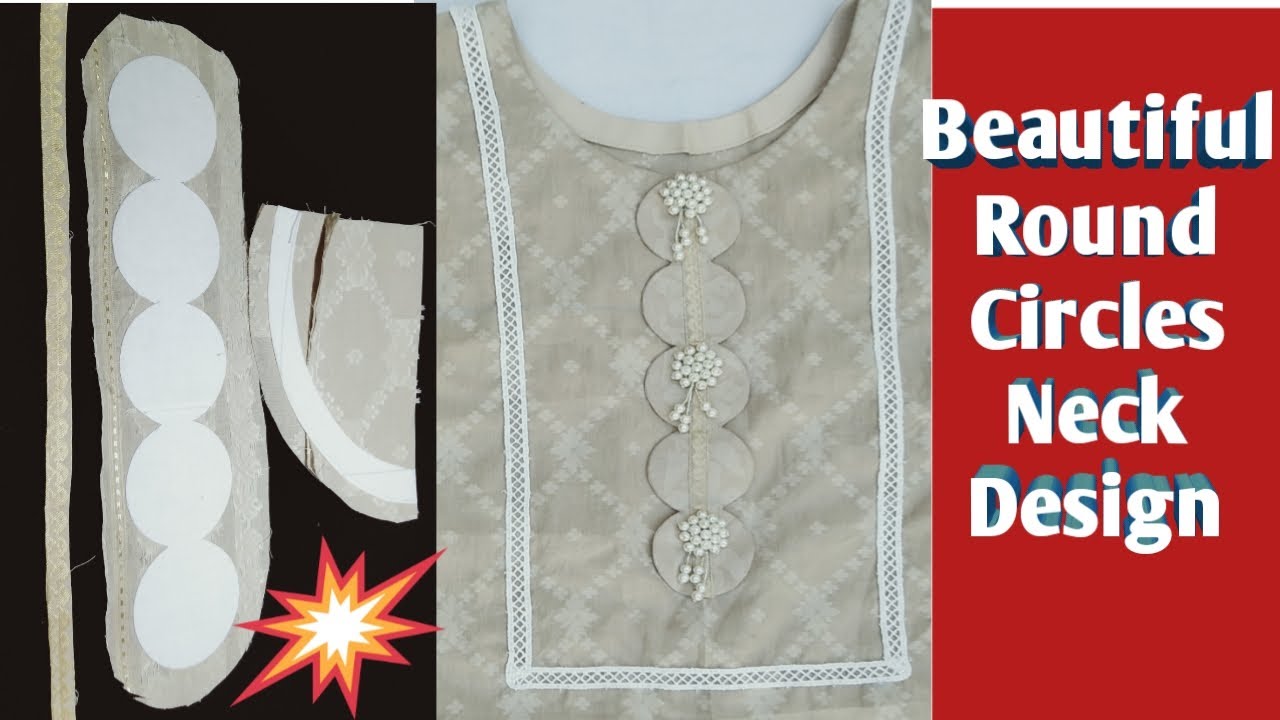 Beautiful neck design Round circles full method cutting and stitching ...