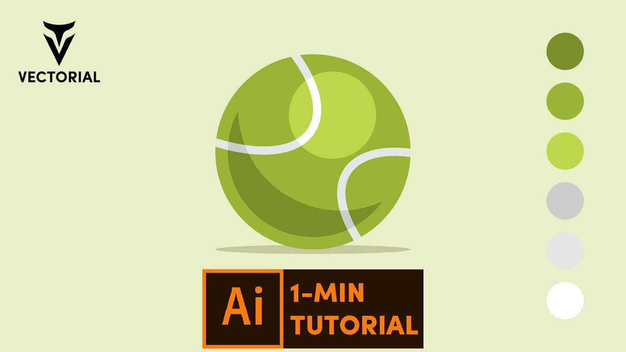 Tennis Ball tutorial in Adobe Illustrator - 1 minute tutorial for ...