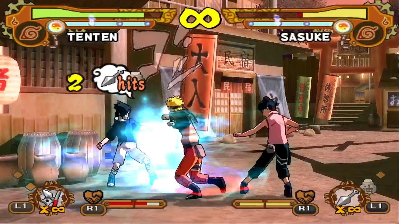 NARUTO ULTIMATE NINJA 5!!! Tenten Kecil vs Sasuke Kecil | Battle Damage ...