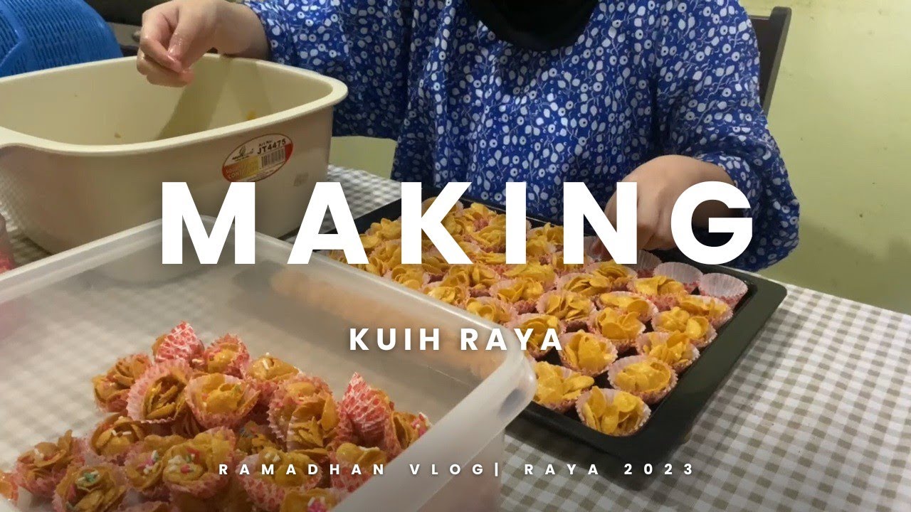 A day before Raya | Making kuih Raya - Cornflake Madu 🍯 | Ramadhan Vlog ...